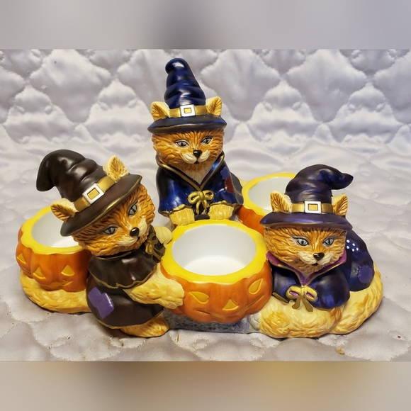 Accents | Party Lite Candle Halloween Witches Abracadandle Trio Cats ...